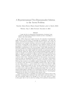 A Hyperintensional Two-Dimensionalist Solution to the Access Problem - PhilSci-Archive